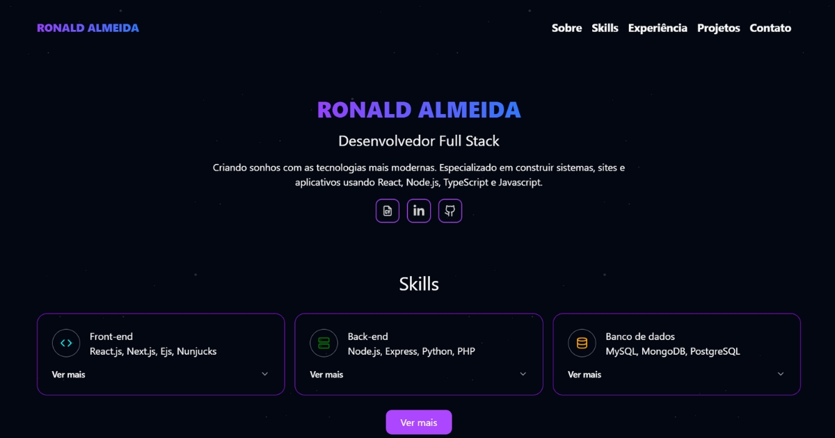 Ronald Almeida | Desenvolvedor Full Stack